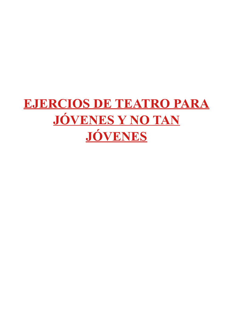 Juegos Teatrales para Jóvenes | PDF | Aprendizaje