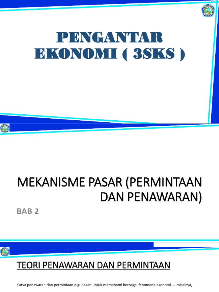 Mekanisme Pasar: Permintaan dan Penawaran | PDF