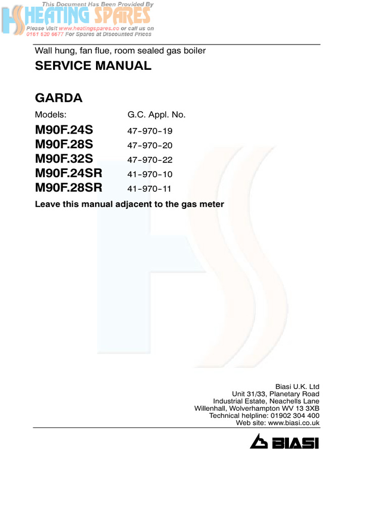 Garda M90F.24S, M90F.28S, M90F.32S, M90F.24SR and M90F.28SR Service ...