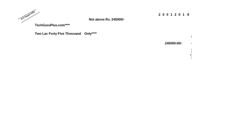 Cheque Printing Format in Excel | PDF