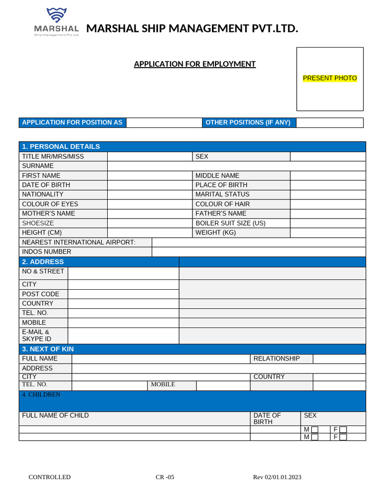 CR - 05 - Application Form with new logo (1) | PDF | Ships | Water ...
