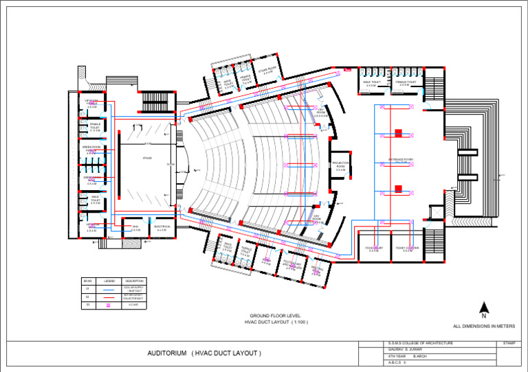HVAC Duct Layout for Auditorium | PDF | Electromechanical Engineering ...