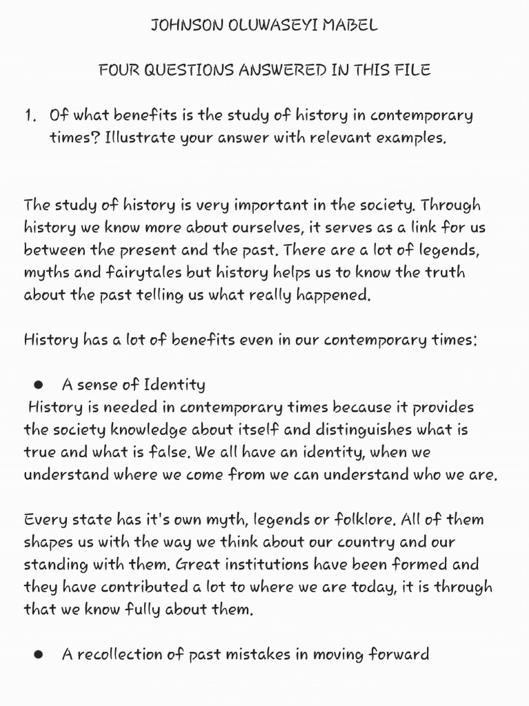 HSS 4 Best Question in Intro Ho History | PDF