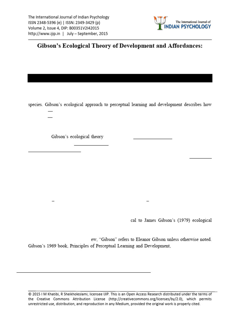 Gibson's Ecological Theory Overview | PDF | Perception | Psychology