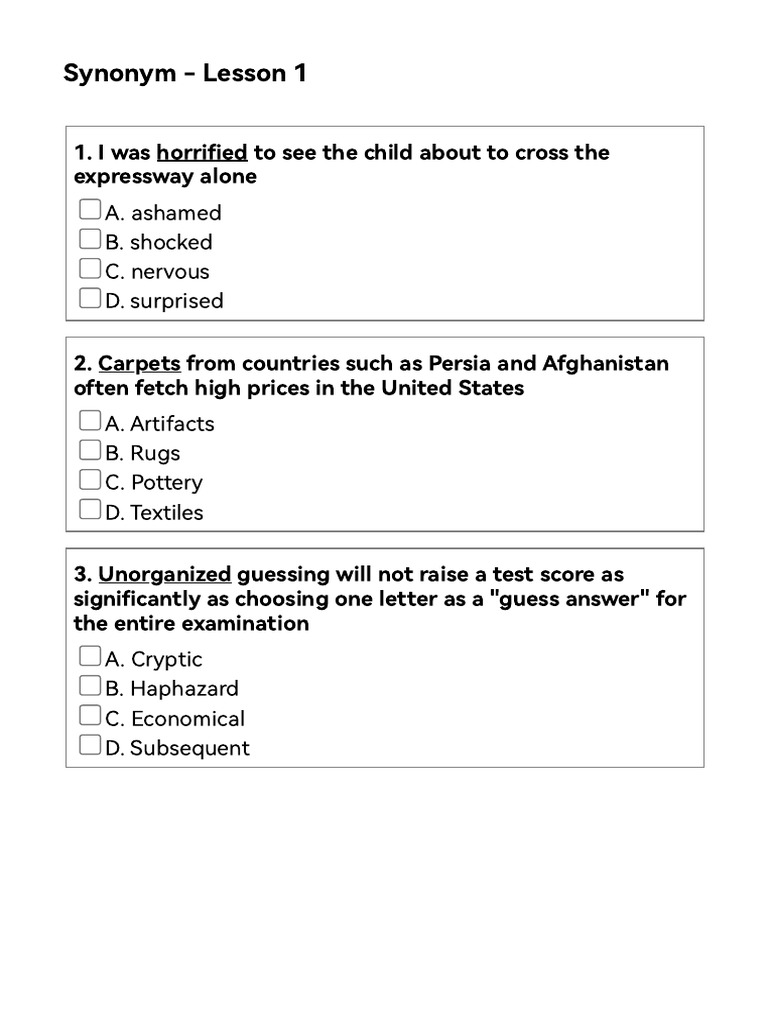 Test Answers for Child Raising Concepts | PDF