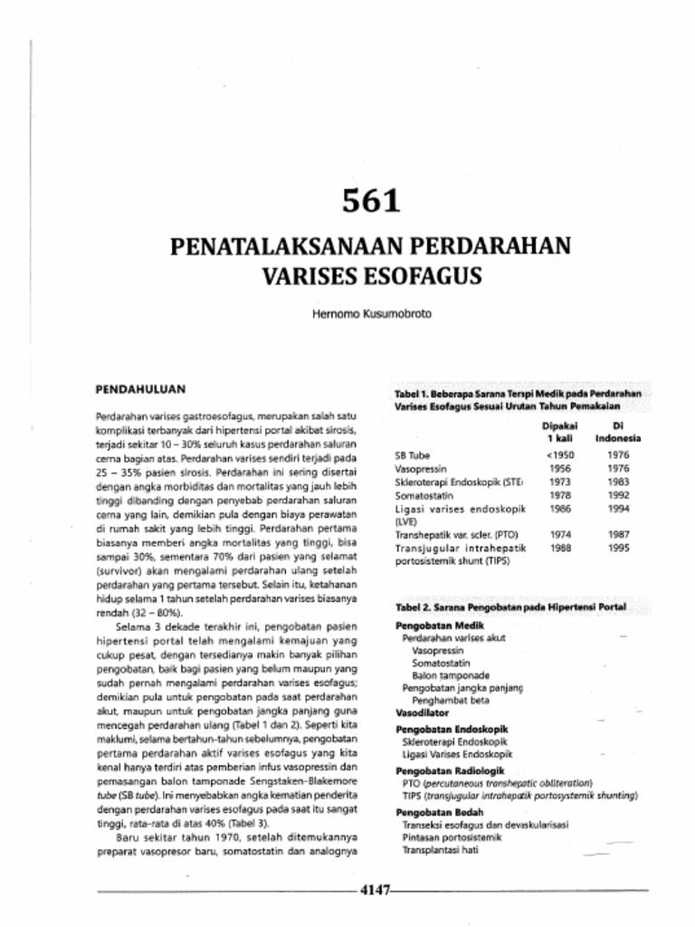 561. PENATALAKSANAAN PERDARAHAN VARISES ESOFAGUS | PDF
