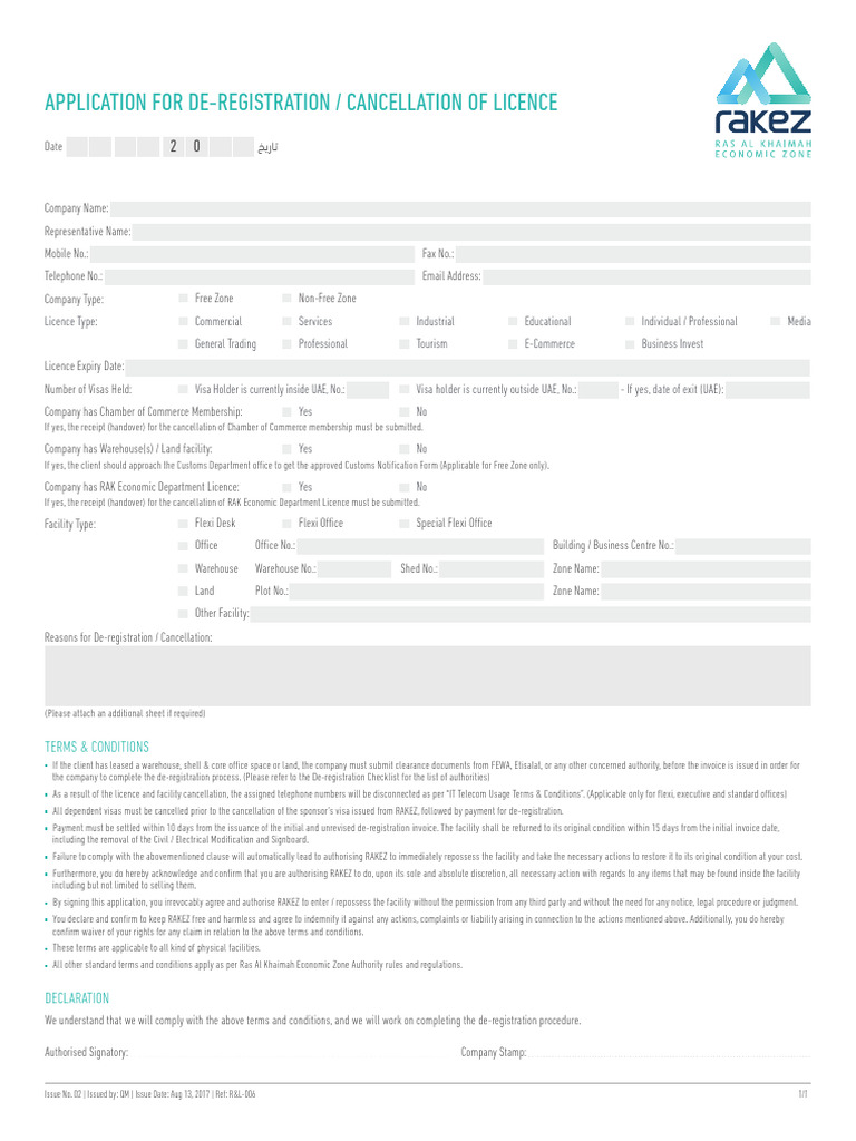 Form de Registration Licence Cancellation - 20200408150152 | PDF ...
