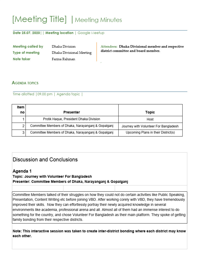 Divisional Coordinational Meeting Minute .Docx - 2 | PDF