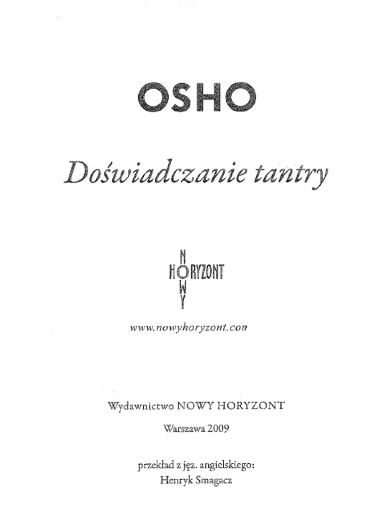OSHO - Doświadczanie Tantry | PDF