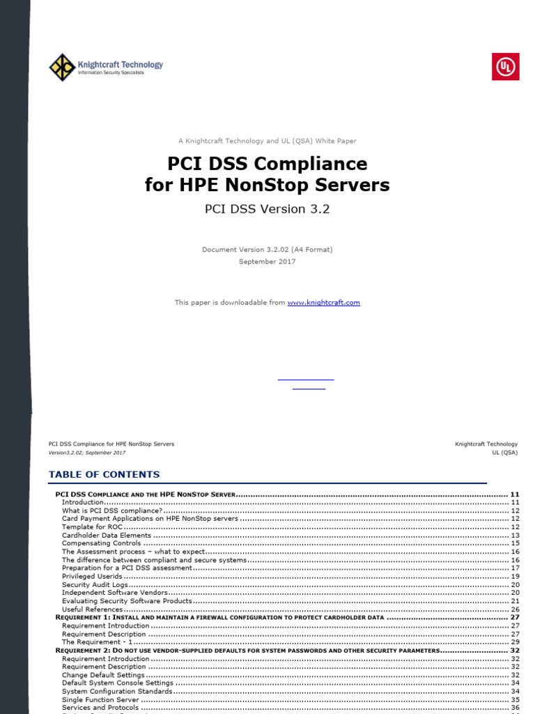 PCI DSS Compliance For The HP NonStop Server v3.2.02 US Letter Format ...