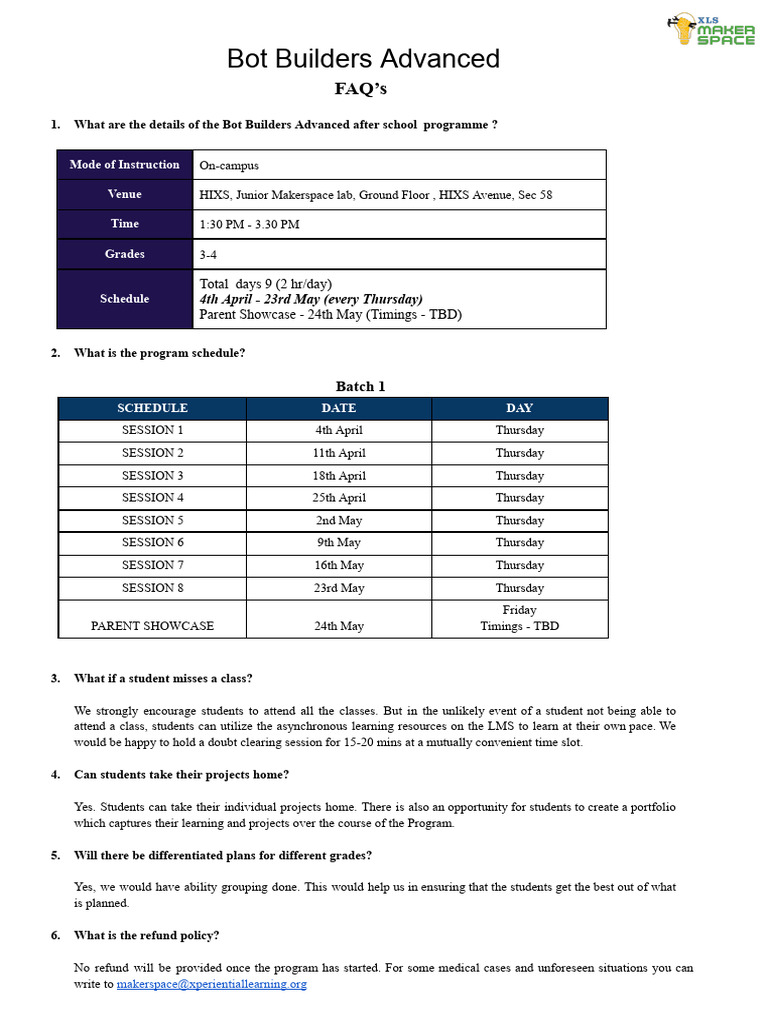 Bot Builders Advanced Sector 58 FAQs | PDF