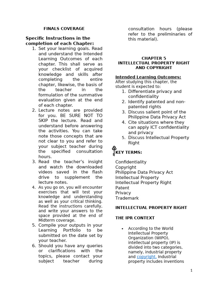 NI-MODULE-FINALS-COVERAGE | PDF | Intellectual Property | Trademark