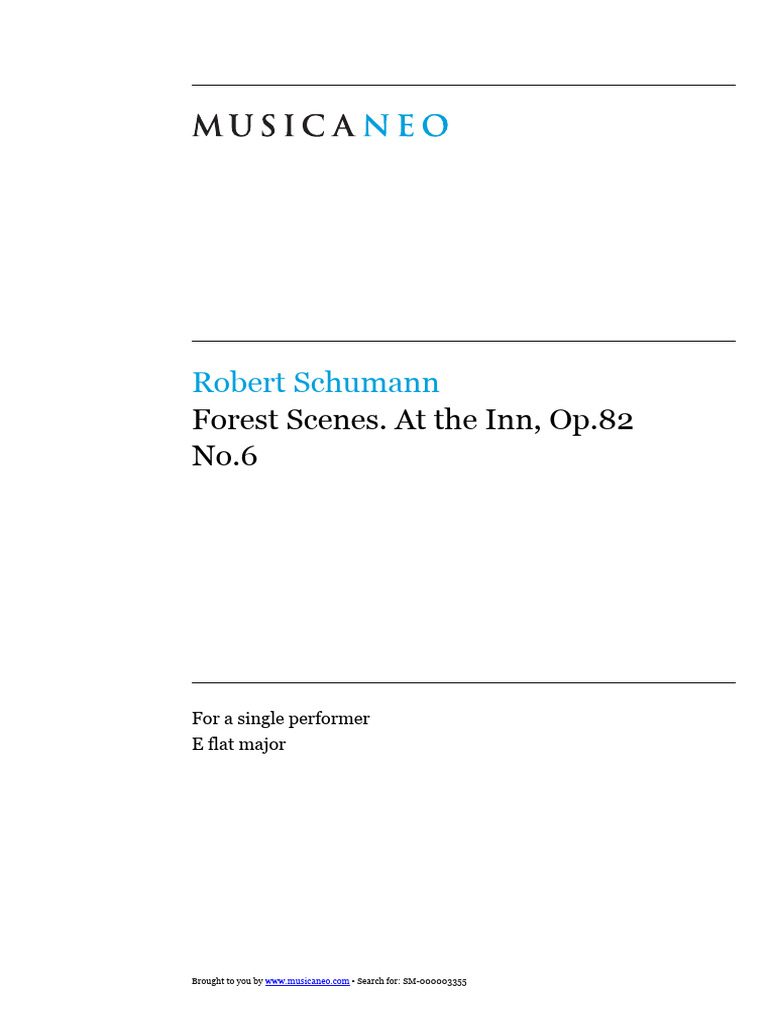 Robert Schumann: Forest Scenes. at The Inn, Op.82 No.6 | PDF
