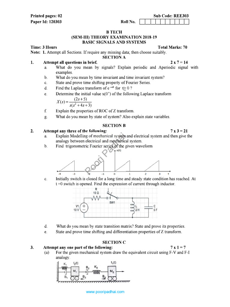 Basic Signals and Systems REE303 | PDF