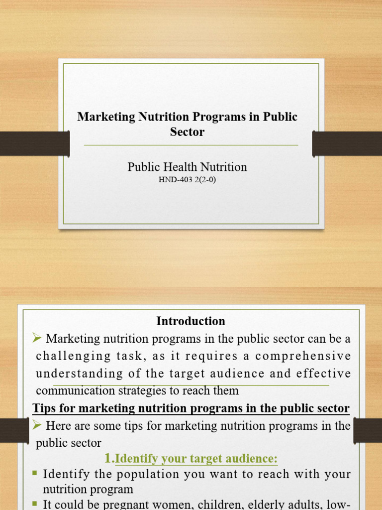 HND-403 Marketing Nutrition Programs in Public | PDF | Marketing | Behavior