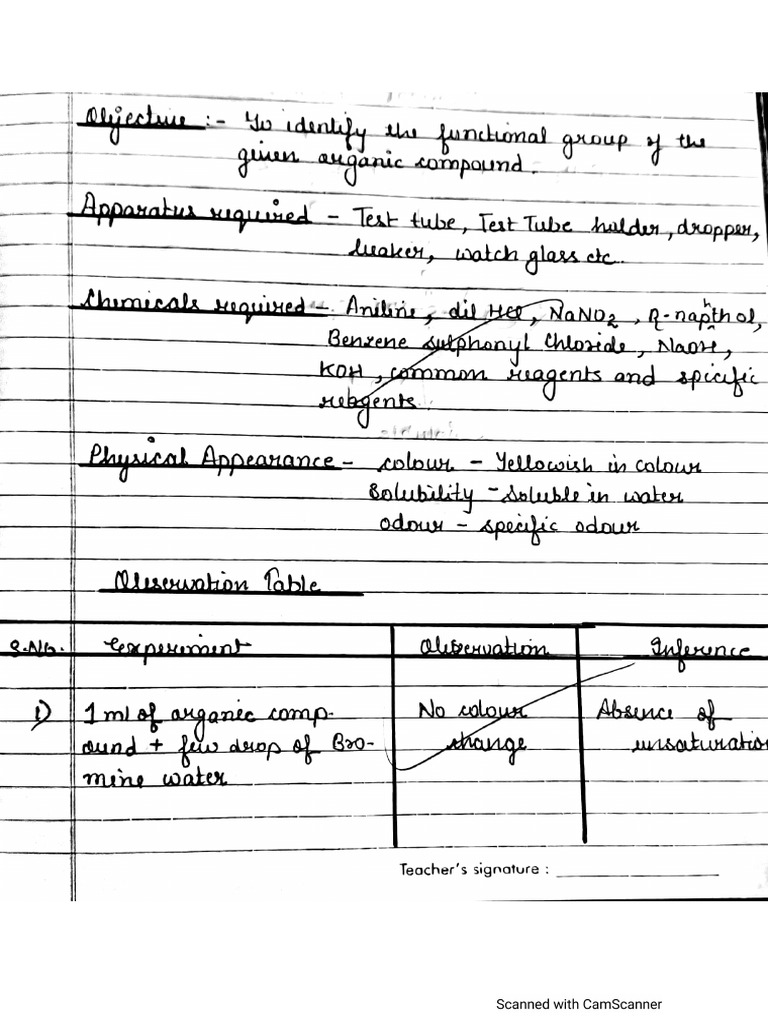 Experiment-6 - Organic Functional Group Tests | PDF