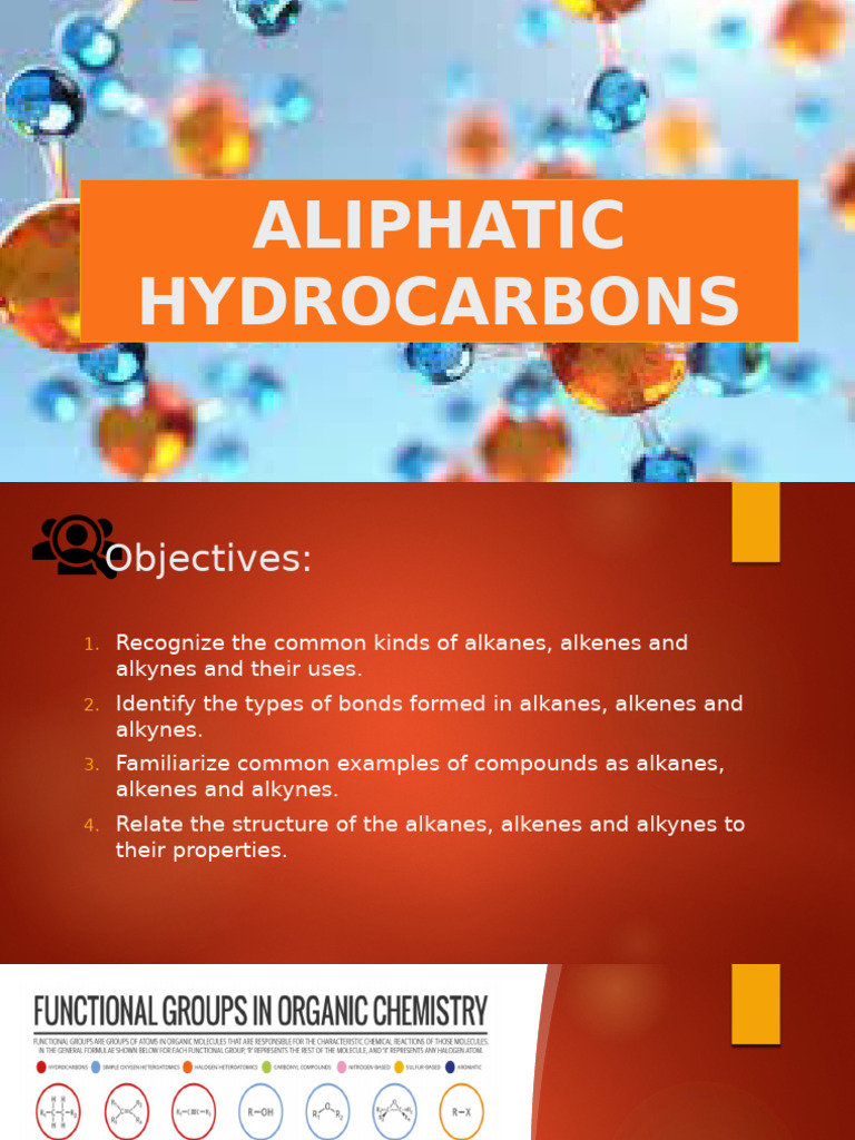 Aliphatic Hydrocarbons Guide | PDF | Functional Group | Alkene