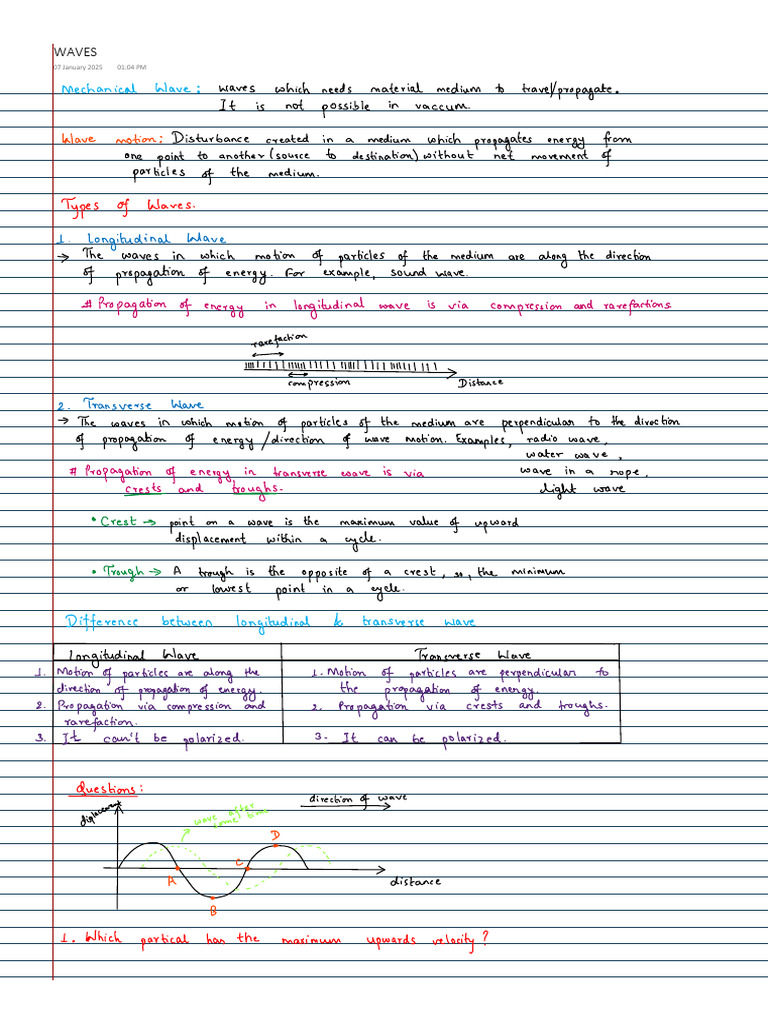 Understanding Waves: Types and Properties | PDF