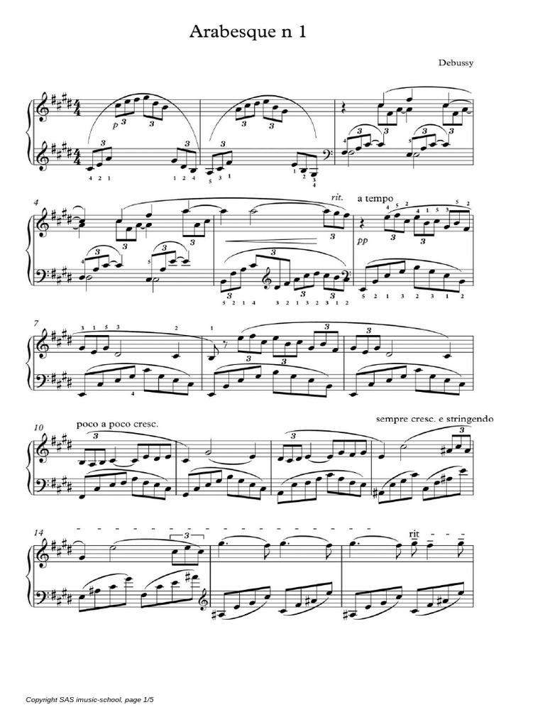 PianoScore_Arabesque-N°1-Debussy | PDF