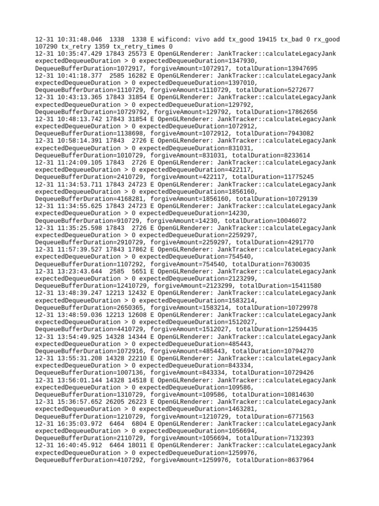 OpenGLRenderer JankTracker Errors Log | PDF | Computing | Software