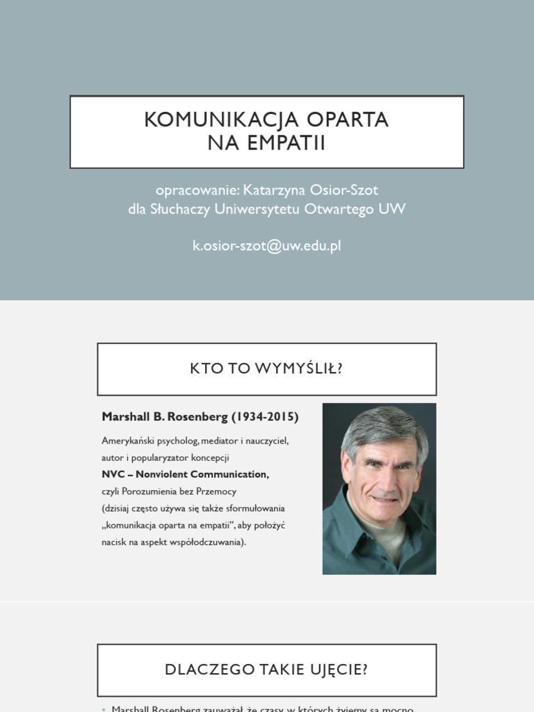Komunikacja Oparta Na Empatii | PDF