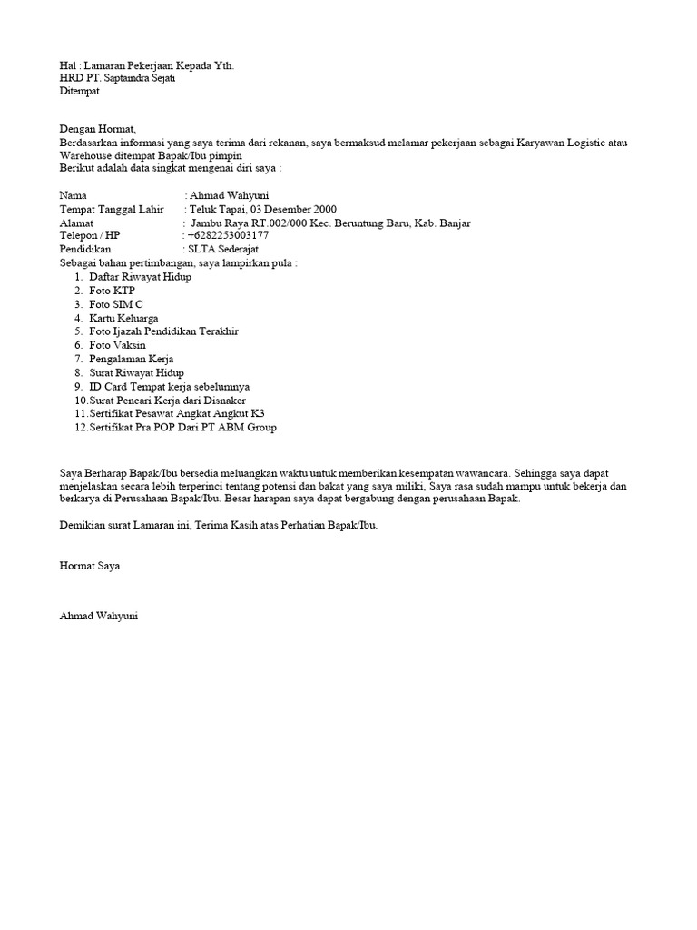 CV Ahmad Wahyuni 2025 | PDF