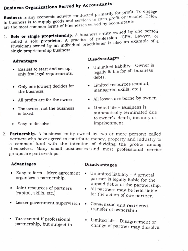 Types and Forms of Businesses | PDF | Partnership | Corporations