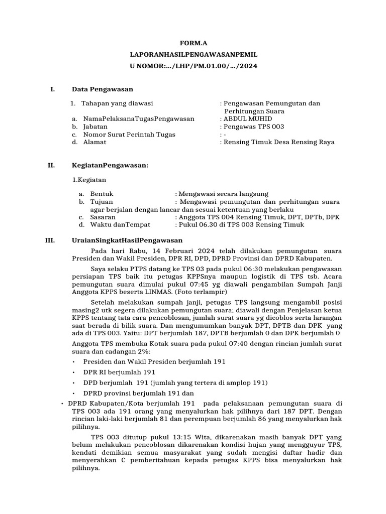 LHP TPS 004 RENSING RAYA (1) | PDF