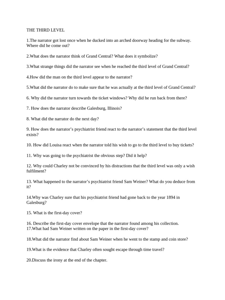 THE THIRD LEVEL | PDF