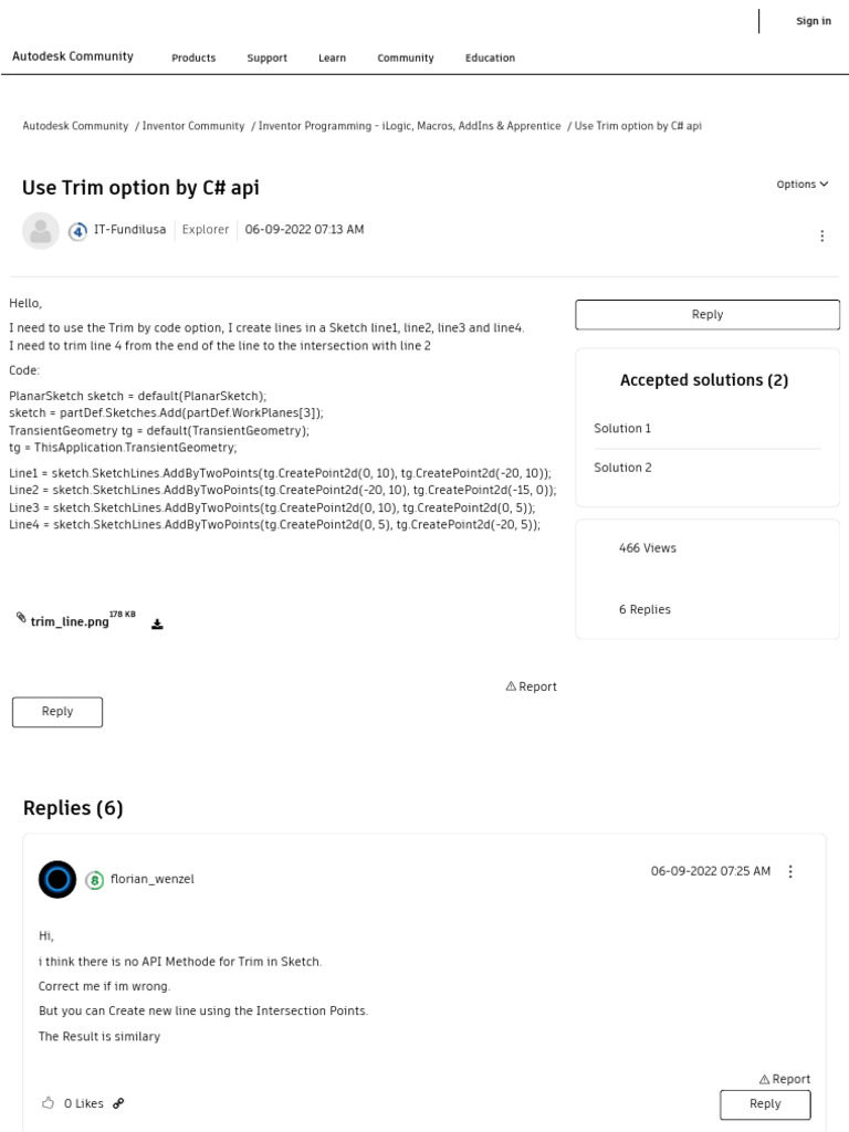 C# Trim Function in Inventor | PDF | Software Engineering | Computing