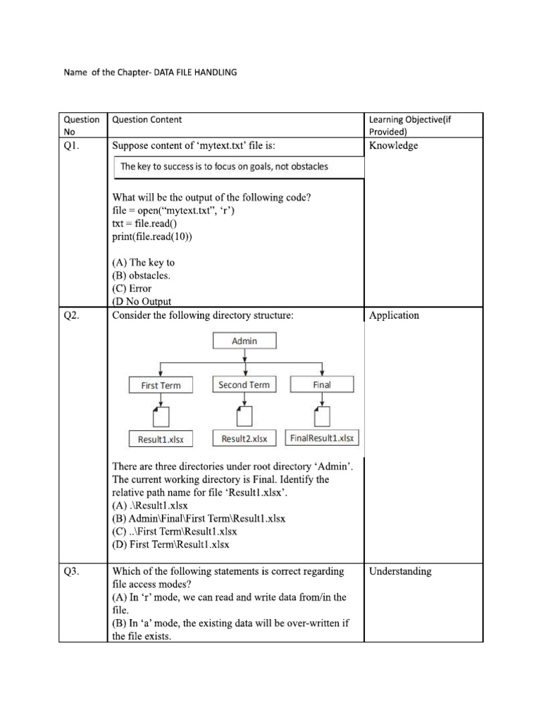 12-Cs-File MCQ-1 | PDF