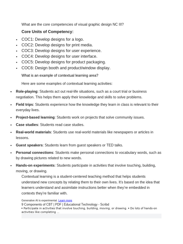 The Competencies of Core4 | PDF | Learning | Design