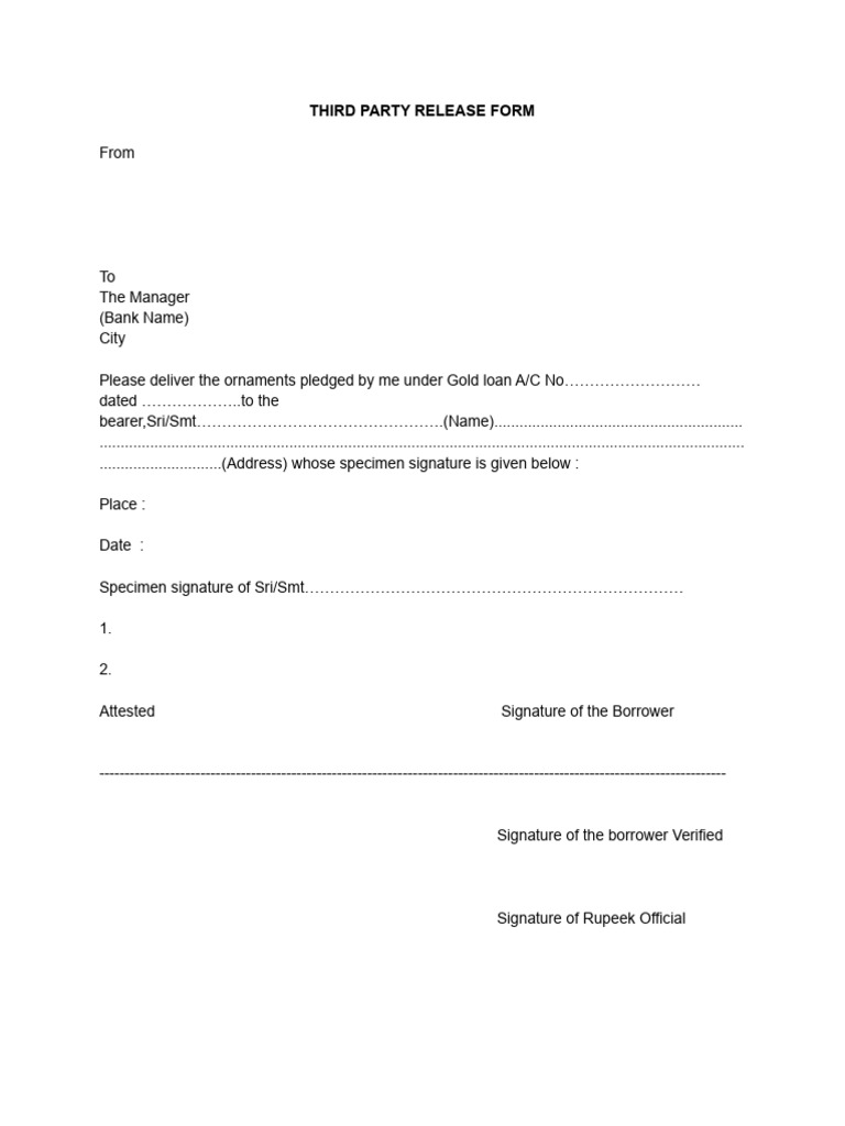 Third Party Release | PDF