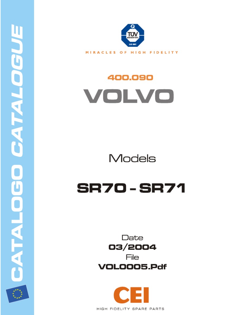 Volvo Sr70. Catalogo Cei | PDF | Kinematics | Mechanical Engineering