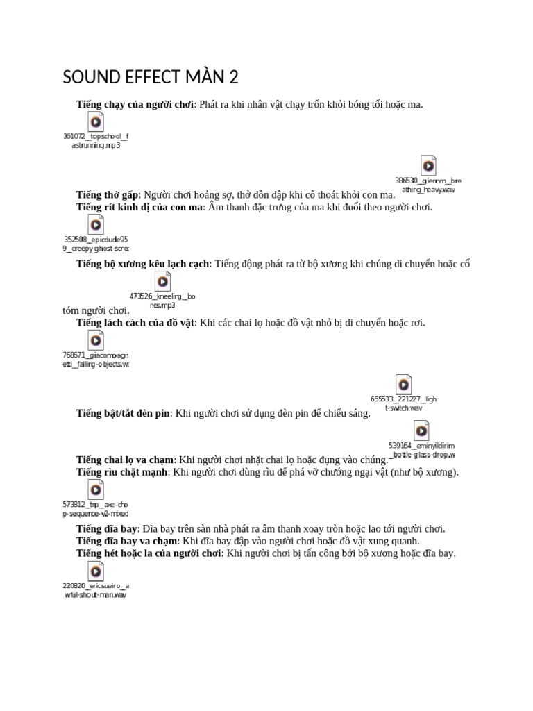 Sound Effect Màn 2 | PDF