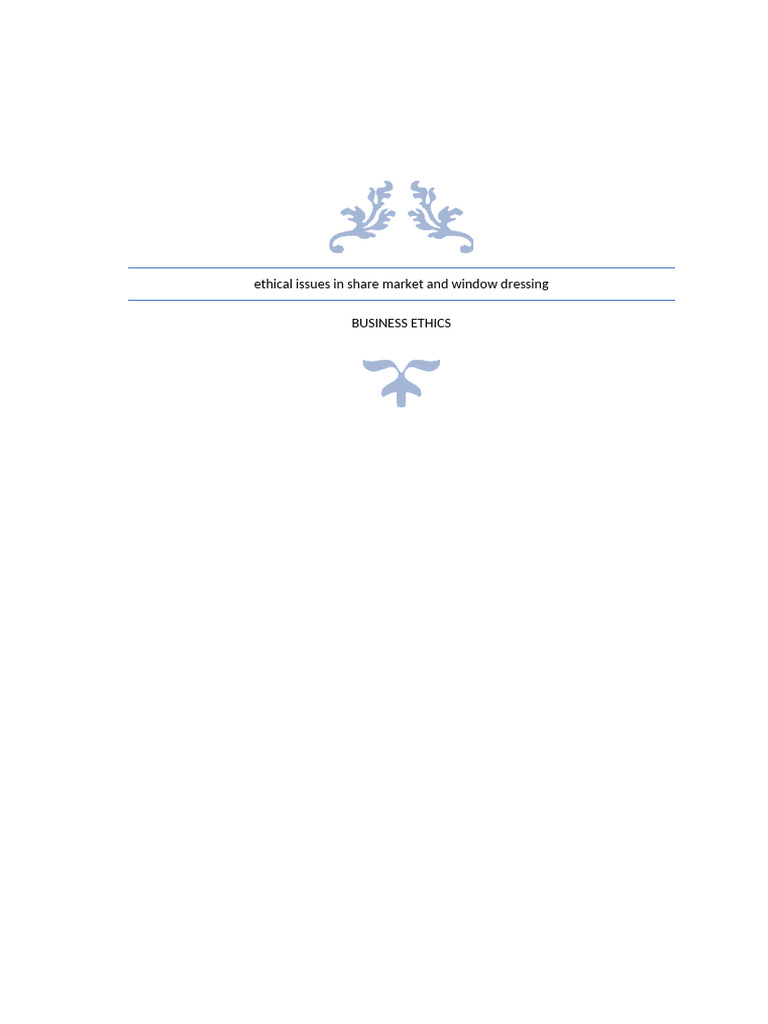 Ethical Issues in Share Market | PDF | Enron | Corporate Social ...