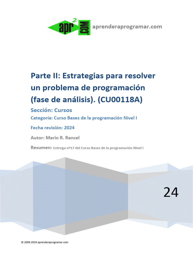 CU00118A Estrategias Resolver Un Problema de Programacion II Algoritmo | PDF | Matemáticas Aplicadas