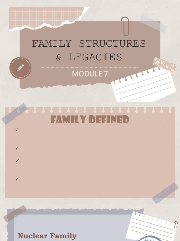 Lesson 7 Family Structure and Legacies | PDF | Family | Parent