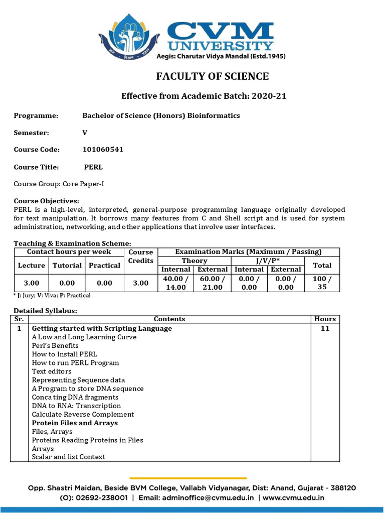 PERL Programming for Bioinformatics | PDF | Perl | Computer Program