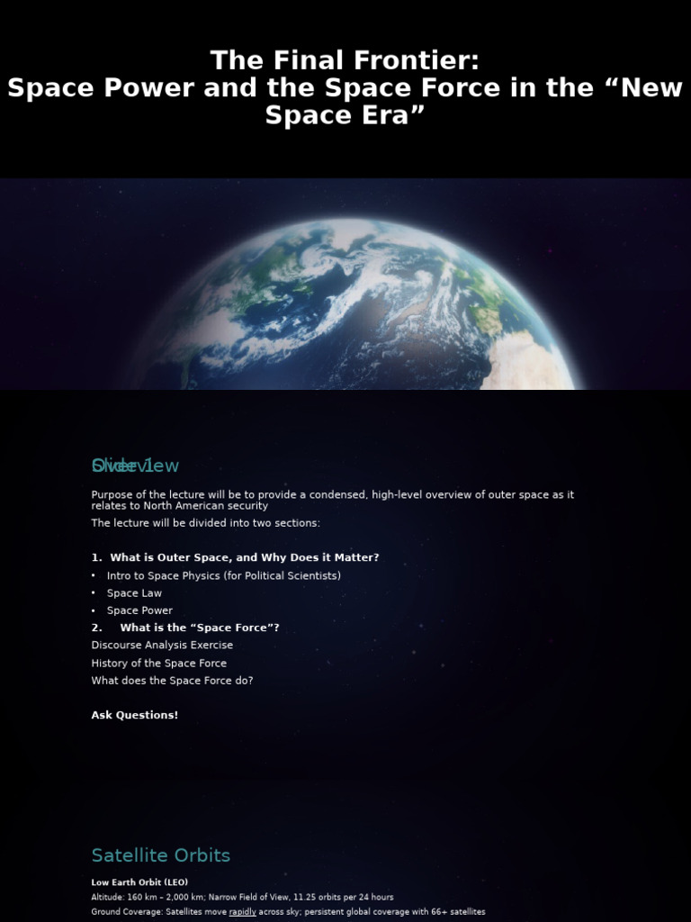Space Security Presentation | PDF | Satellite | Outer Space