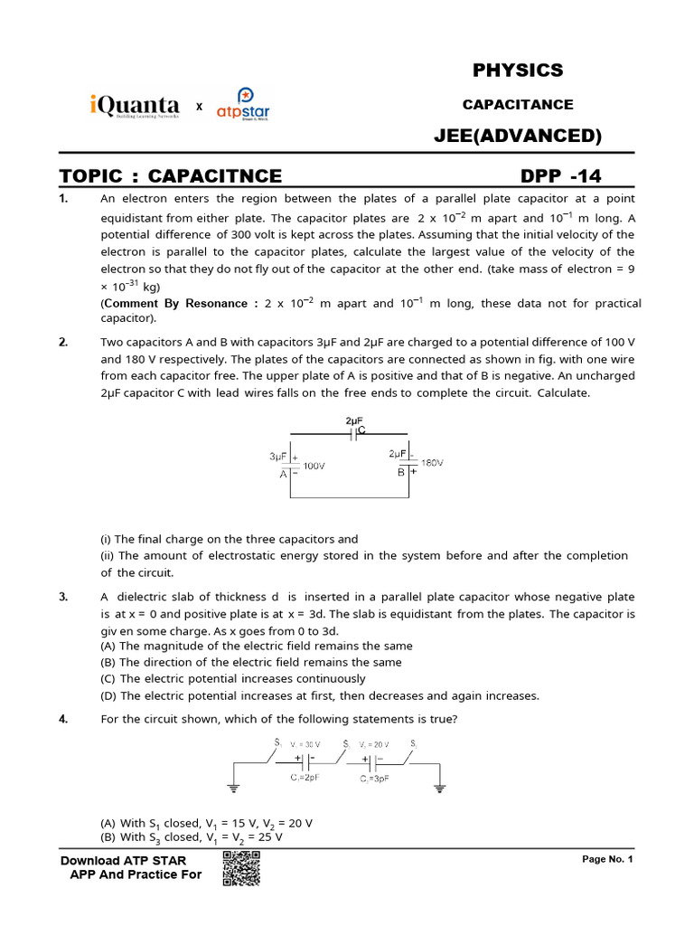 Physics ++capacitince | PDF | Capacitor | Capacitance