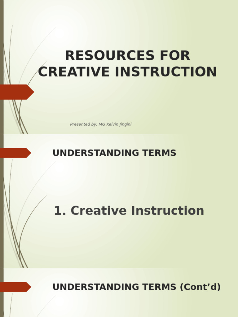 Resources For Creative Instruction by MG Kelvin Jingini | PDF ...