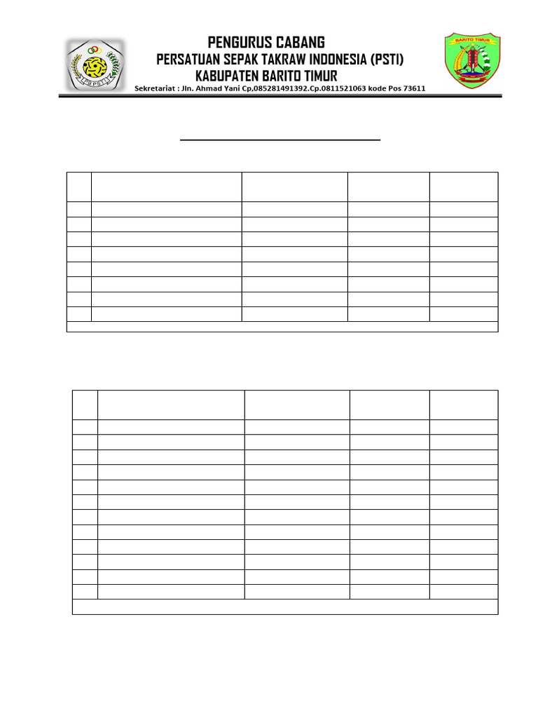 Data Atlet Berprestasi Sepak Takraw | PDF