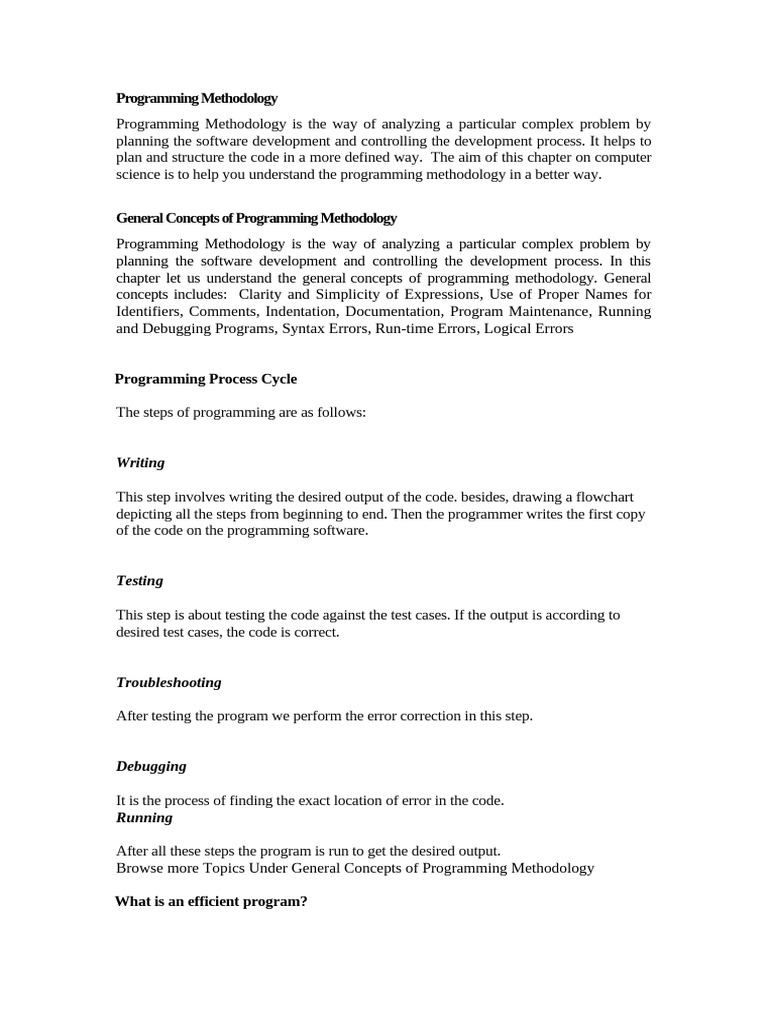 BCS311 SE L9 Programming Methodologies | PDF | Programming | Computer ...