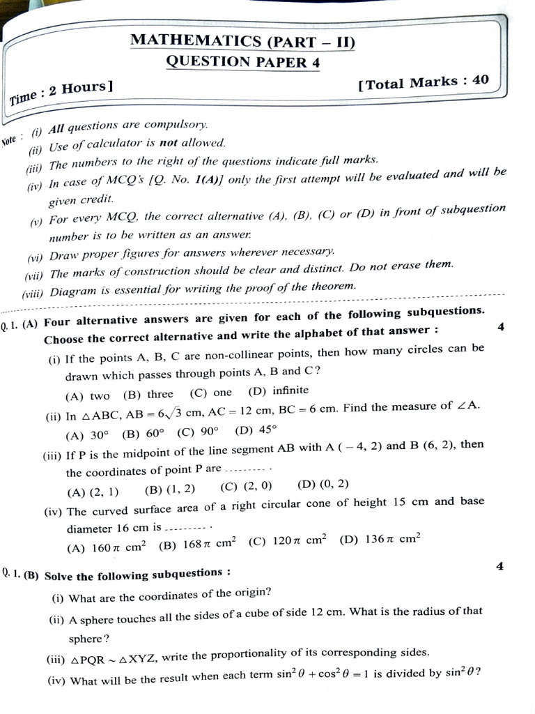 Geometry Paper 4 | PDF