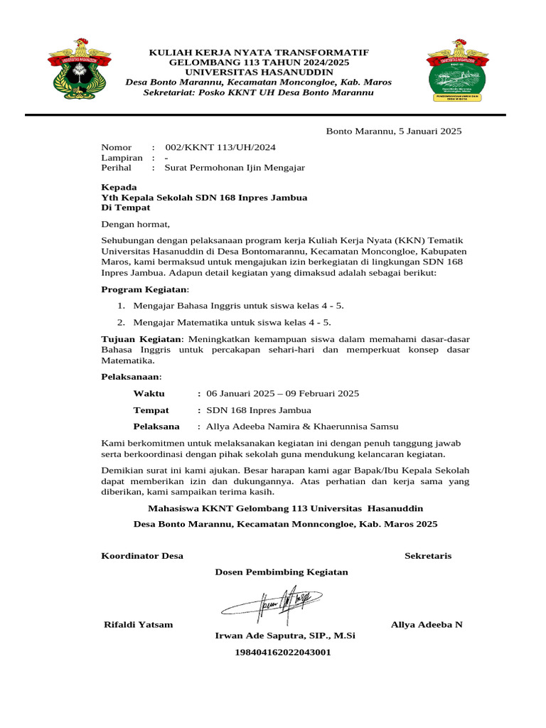 Surat Ijin Fix | PDF