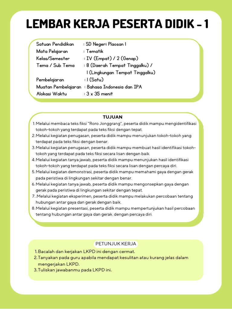 Lembar Kerja Peserta Didik (2) | PDF