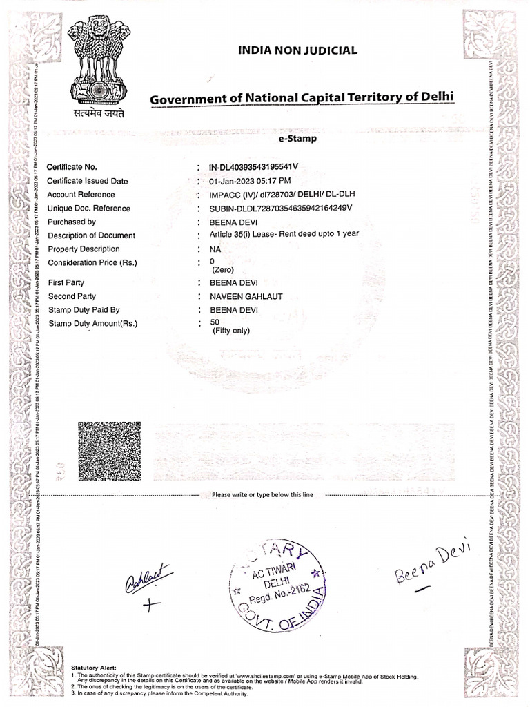 9841_Rent Agreement & Rent Receipt (1) | PDF