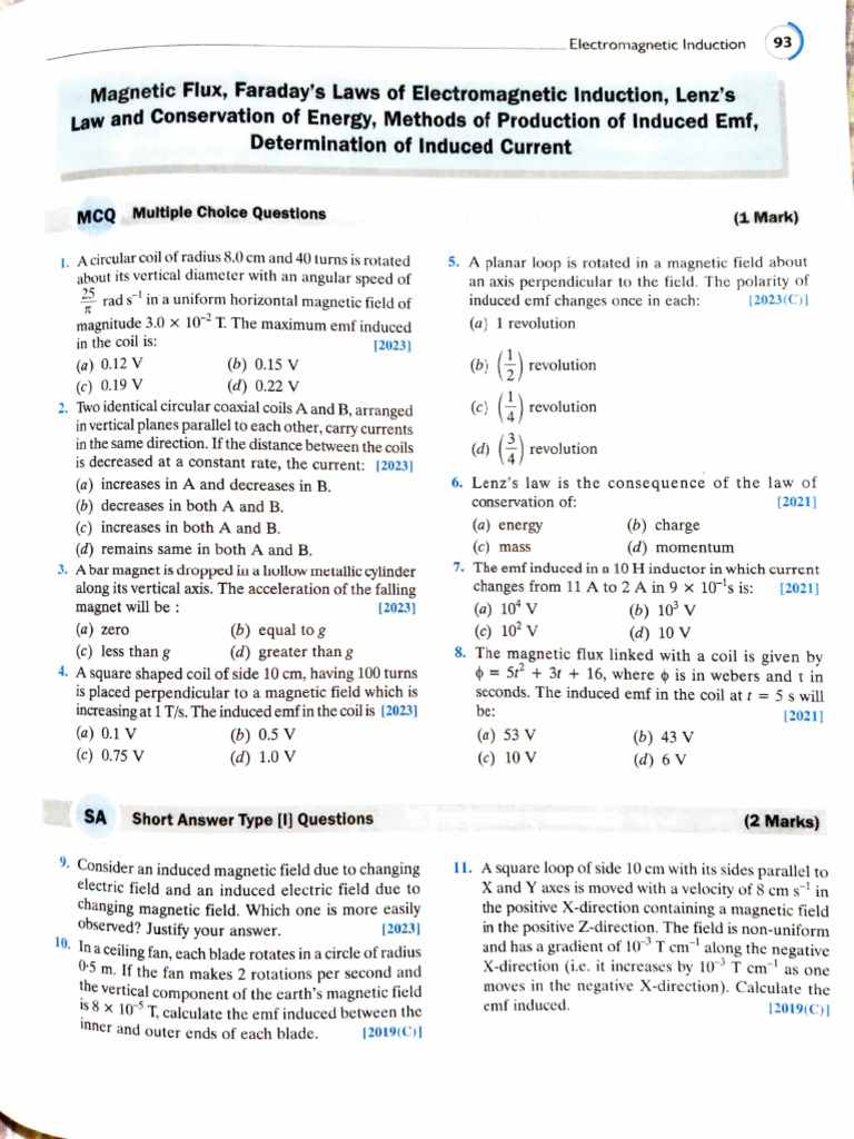 Induced EMF in Solenoids and Coils | PDF | Electromagnetic Induction ...