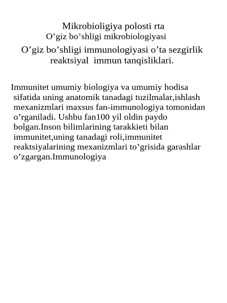 Mikrobioligiya Polosti Rta | PDF